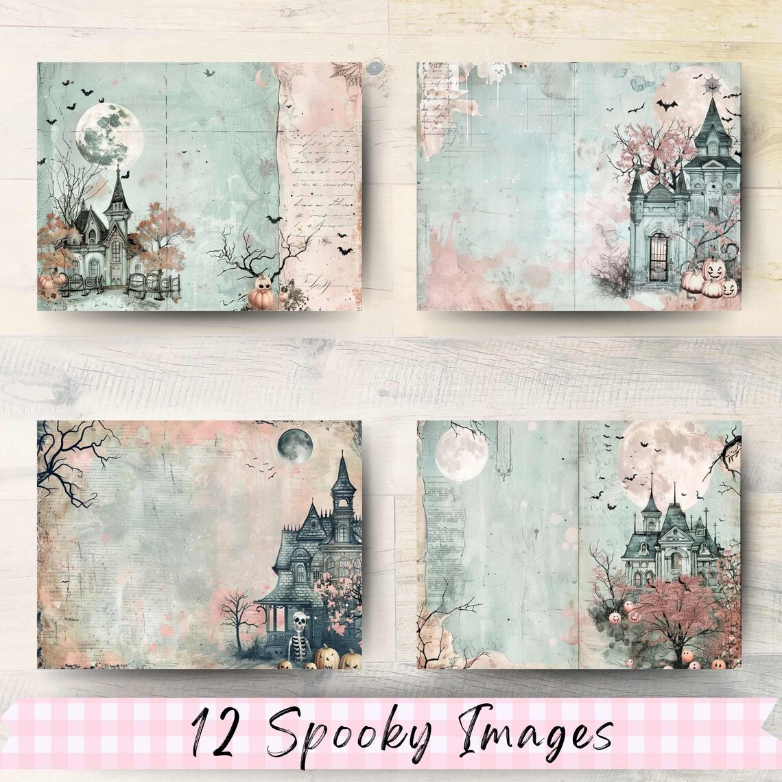 Haunted House, Junk Journal, Printable Paper Page, Digital Download ...