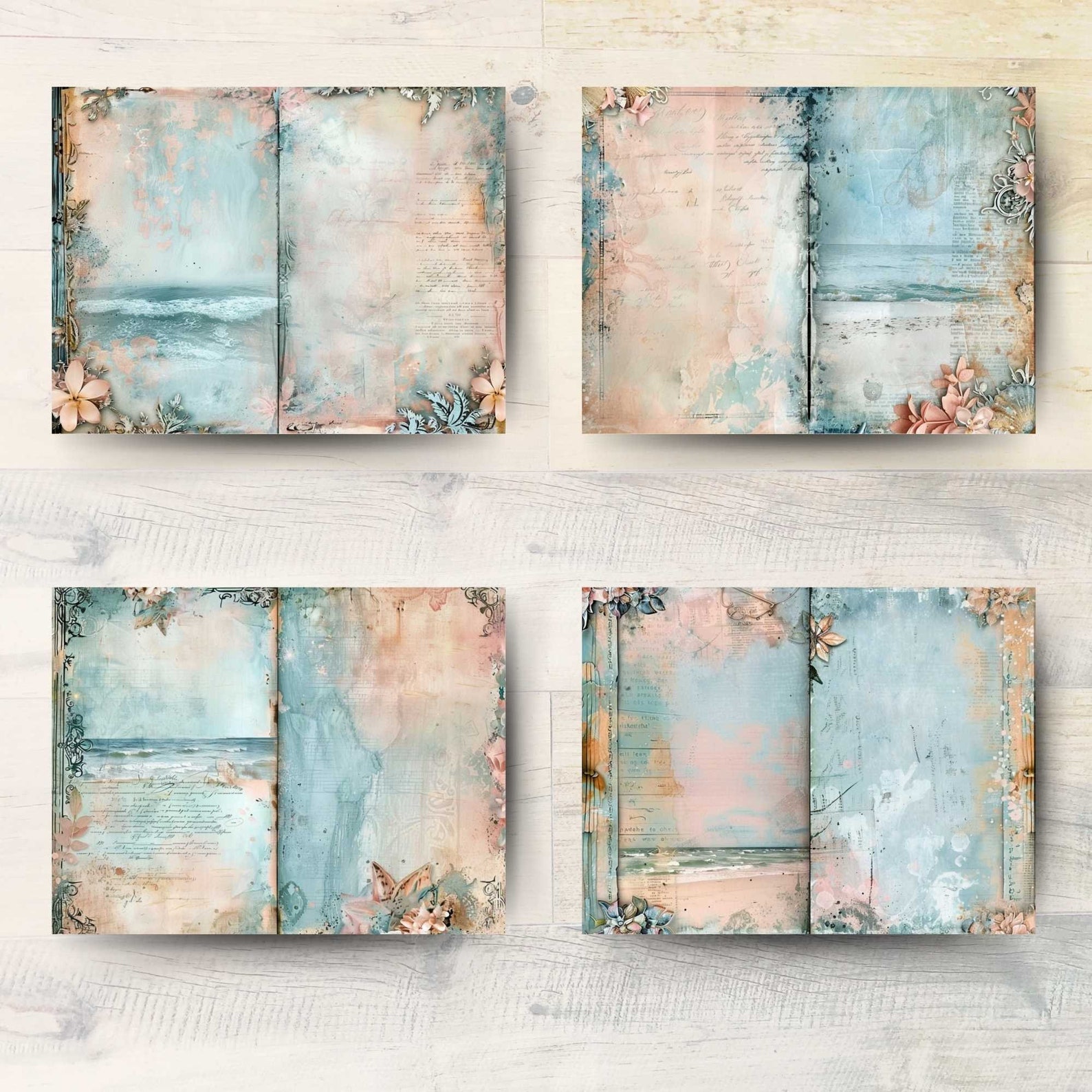 Beach Notes,coastal Journal Page,coastal Paper,beach Paper,beach Pages ...