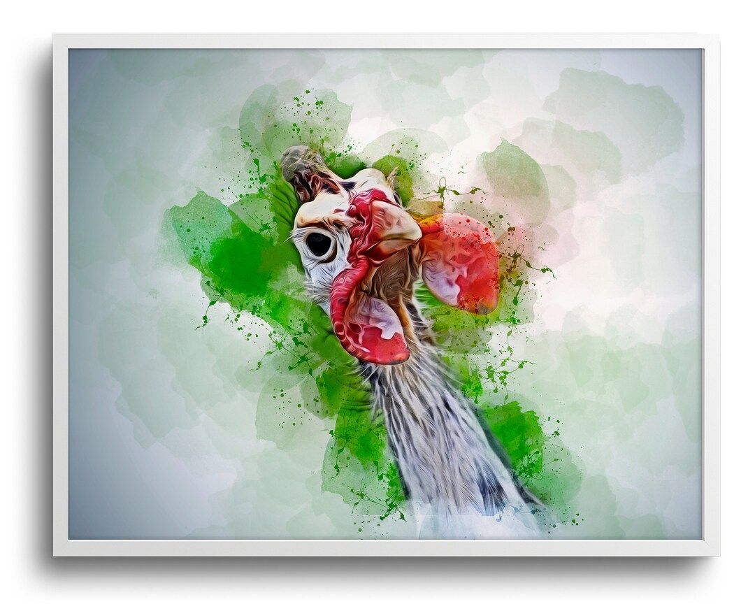 Head Guinea Fowl Wall Art | Animal Wall Art | Painting Wall Decor ...
