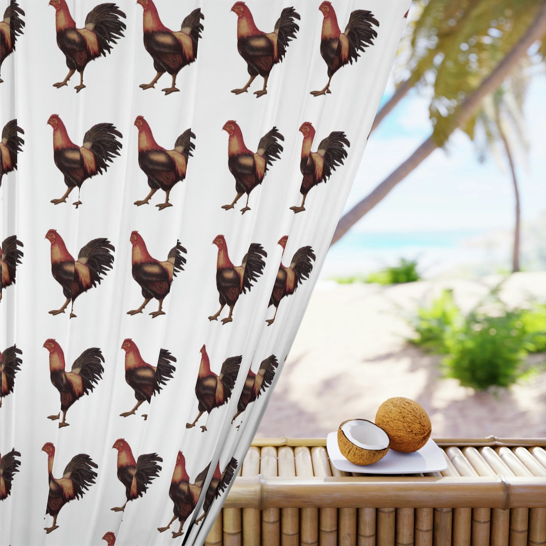 Rooster Window Curtains 1 Piece Original Artwork - Etsy