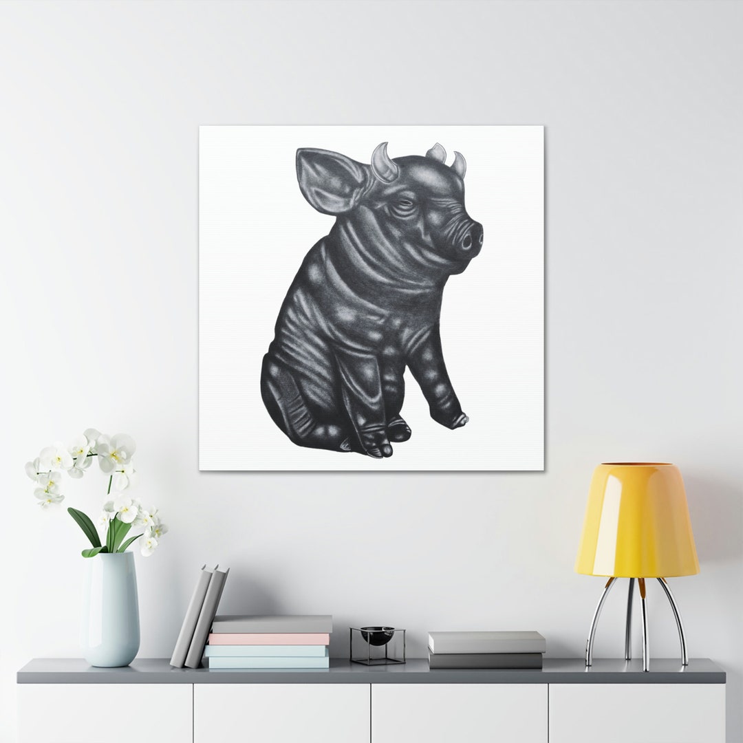 Horned Pig Saint Nicky Canvas Gallery Wraps - Etsy
