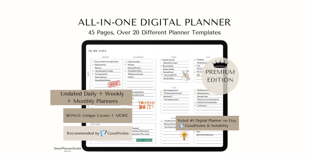 Digital Planner, 2023 2024 Digital Planner, Goodnotes Planner, Daily ...