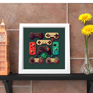 Printable Retro Handheld Game Consoles Poster, Birthday Gift for Gamers ...