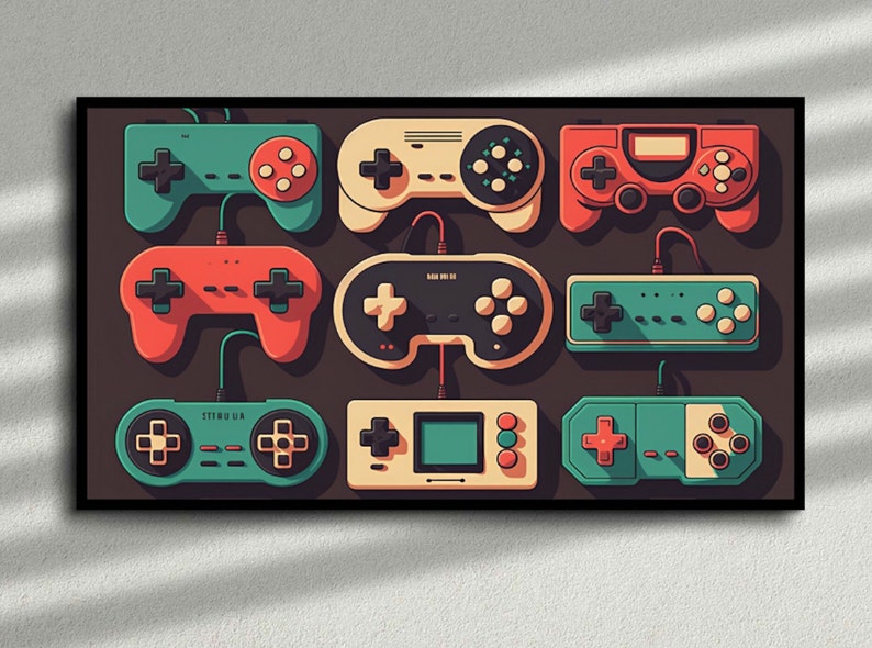 Printable Retro Game Controller Art Print, Controller Art Instant ...