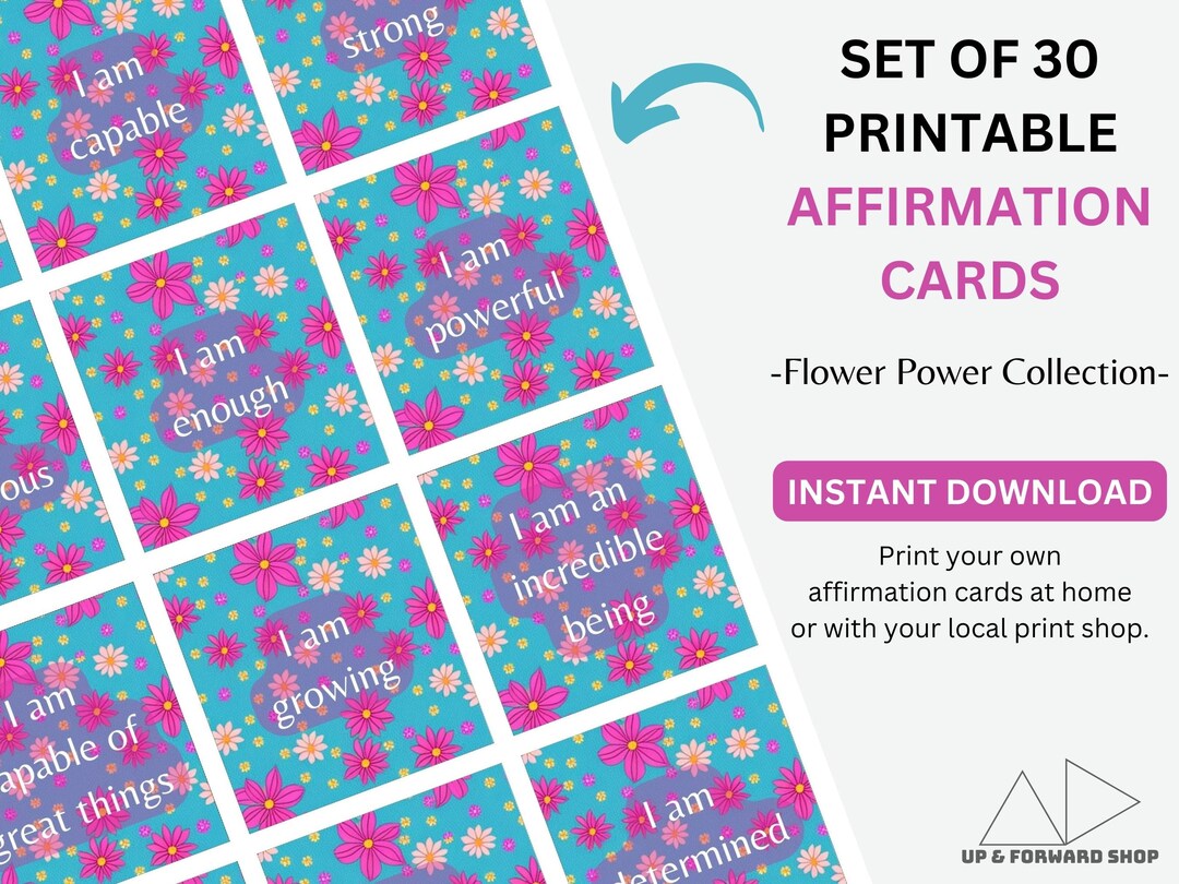 30 Positive Affirmation Cards Digital Download, Vision Board Printable ...