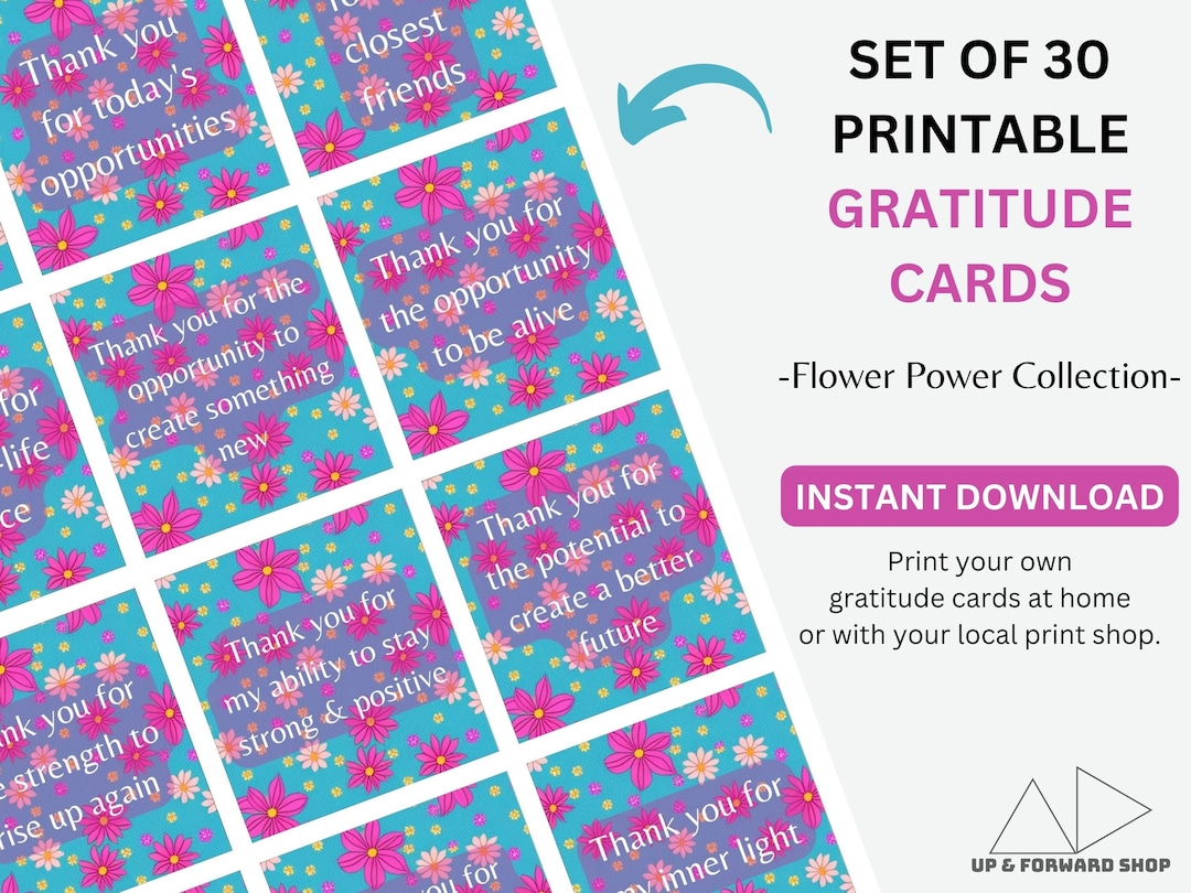 Daily Printable Gratitude Cards for Inspiration, Powerful Morning ...