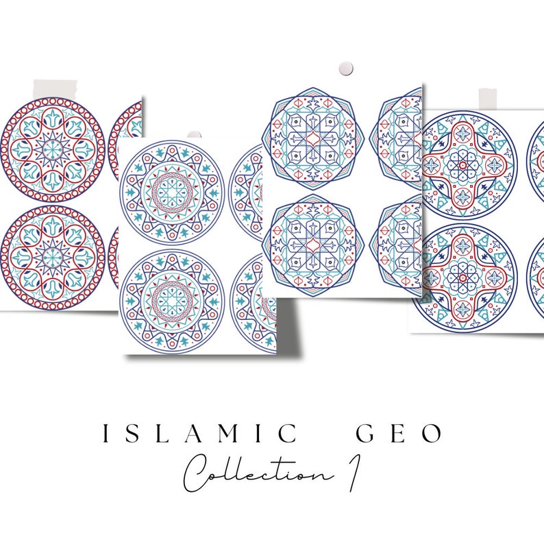 ISLAMIC GEOMETRIC 4 Seamless Prints Islamic Digital Paper - Etsy