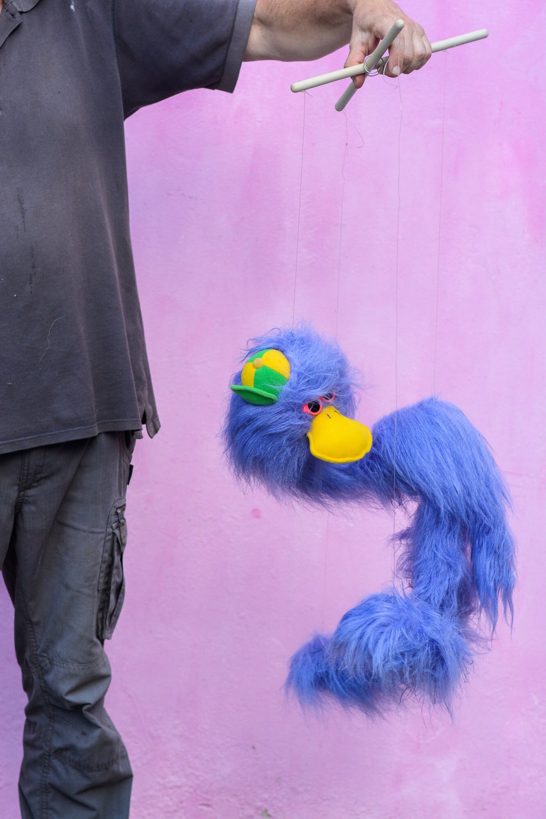 Vintage Doozy Bird Blue Puppet | Retro String Puppet 1994 - Etsy