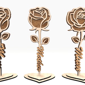 Mothers Day Three Layered Roses Laser Cut Svg Files, 3 Different Roses ...