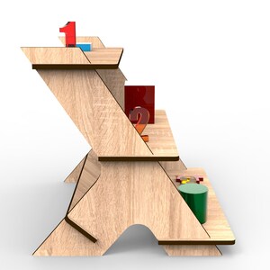 Cascading Counter Display Stand Laser Cut Svg Files , 3 Shelf Display ...