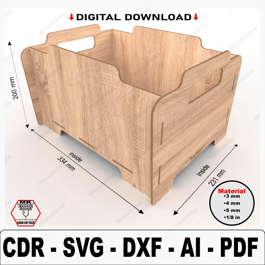 Laser Cut Storage Box Files, Laser Cut Wooden Box, SVG Files for Wood ...