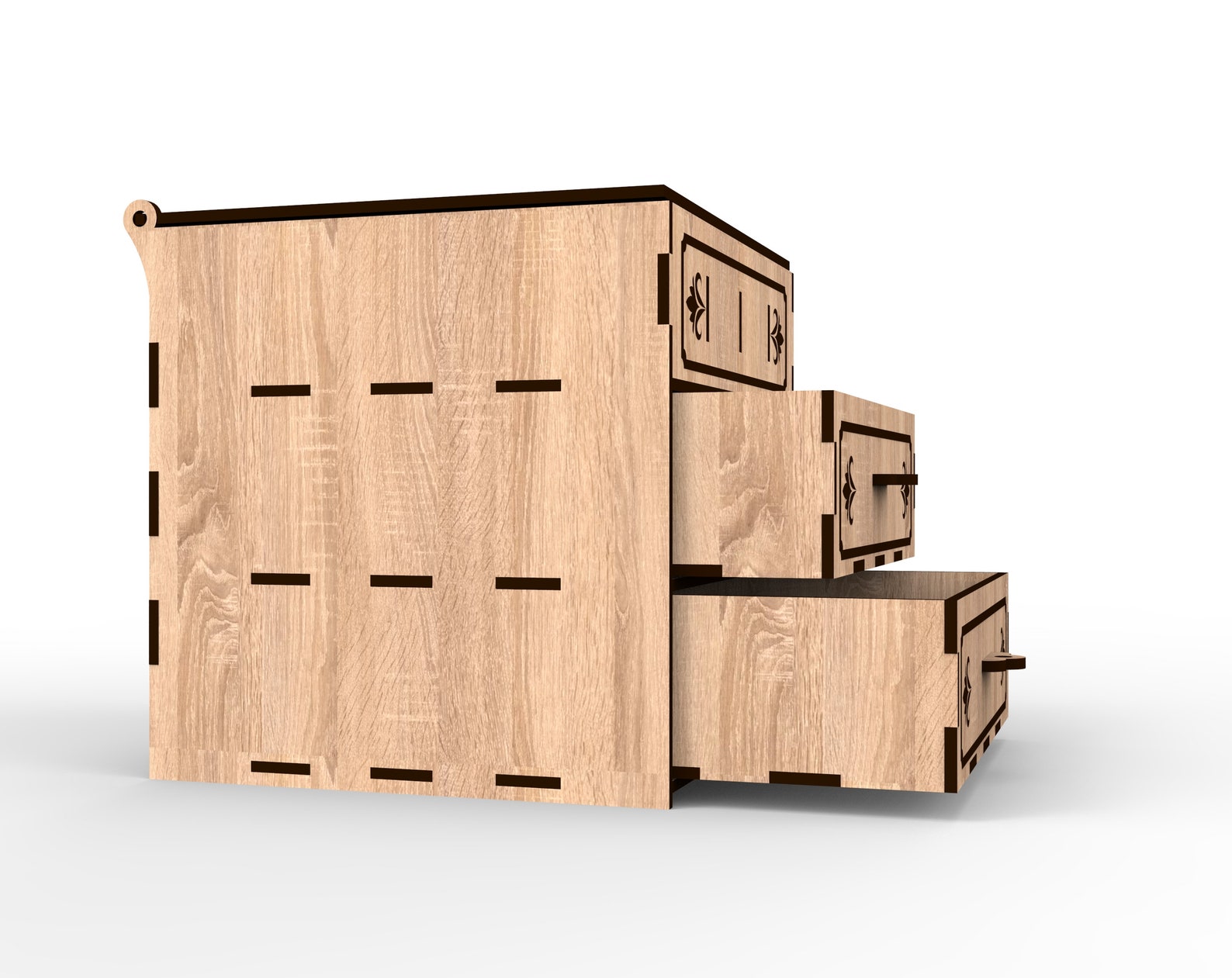 Jewelry Box Laser Cut File With Drawers, Jewelry Box for Women, Wooden ...