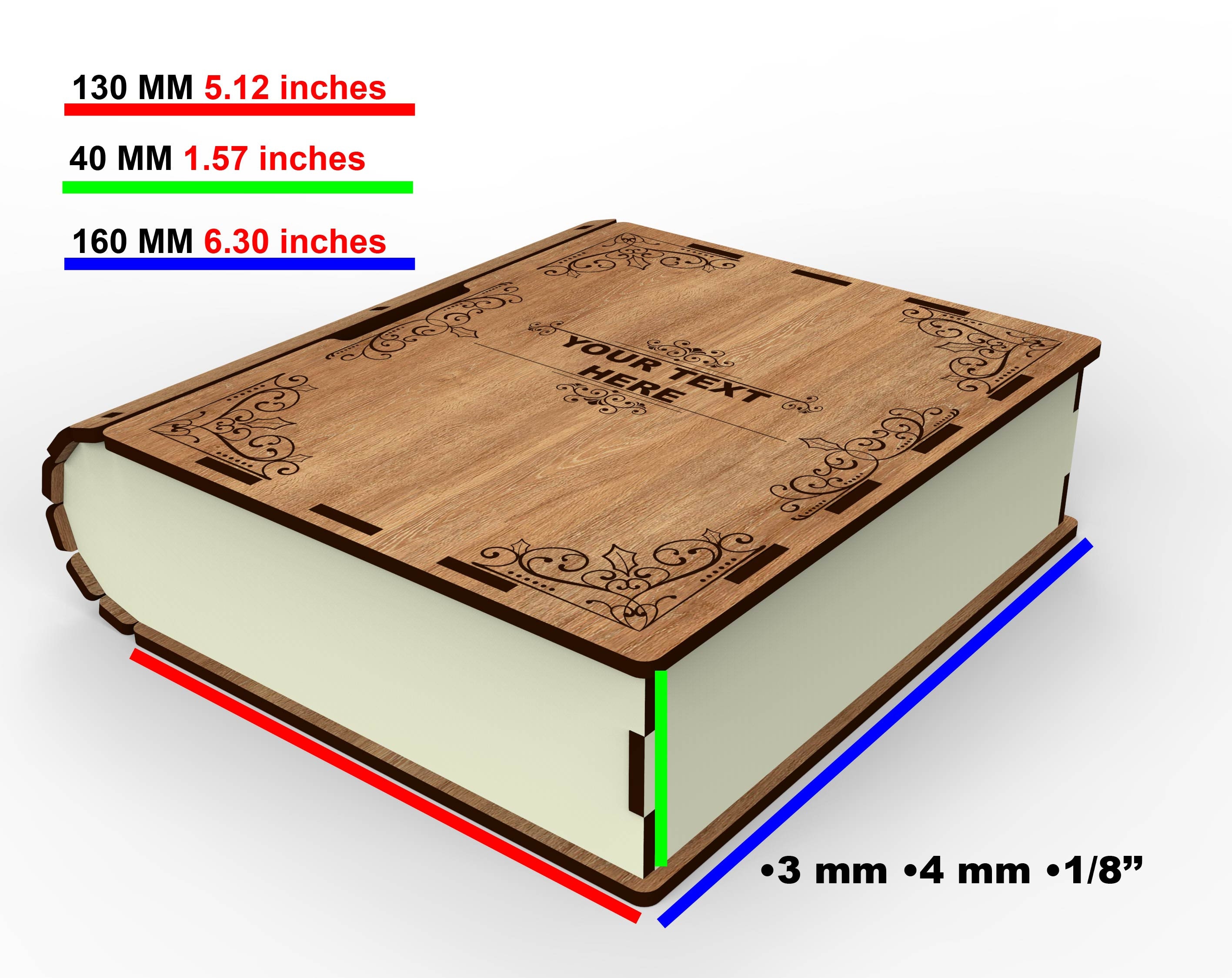 Book Shaped Wooden Storage Box Laser Cut SVG Files, Book Lovers and ...