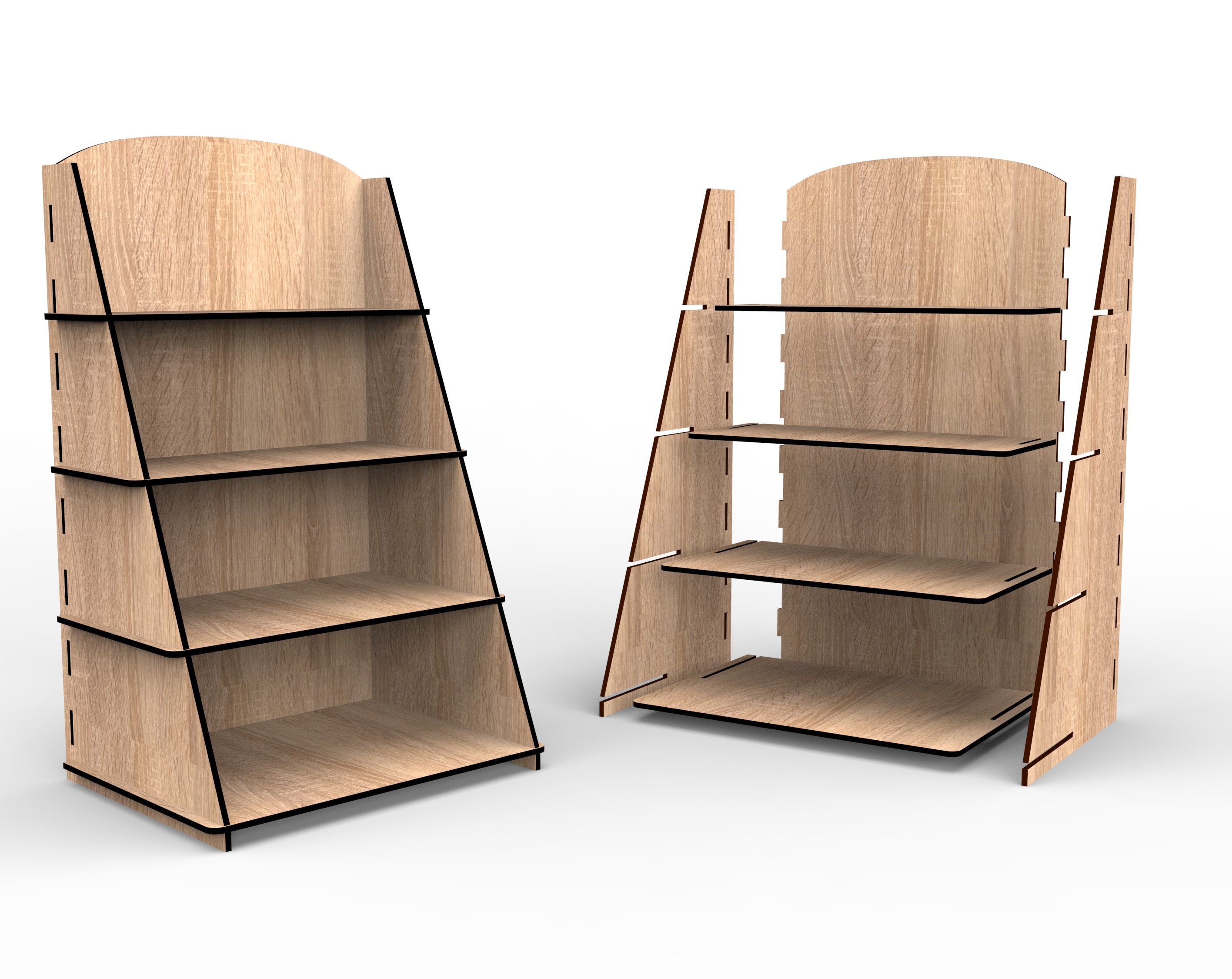 Laser Cut Display Stand Svg Files 3/4/5 Shelves Display - Etsy UK