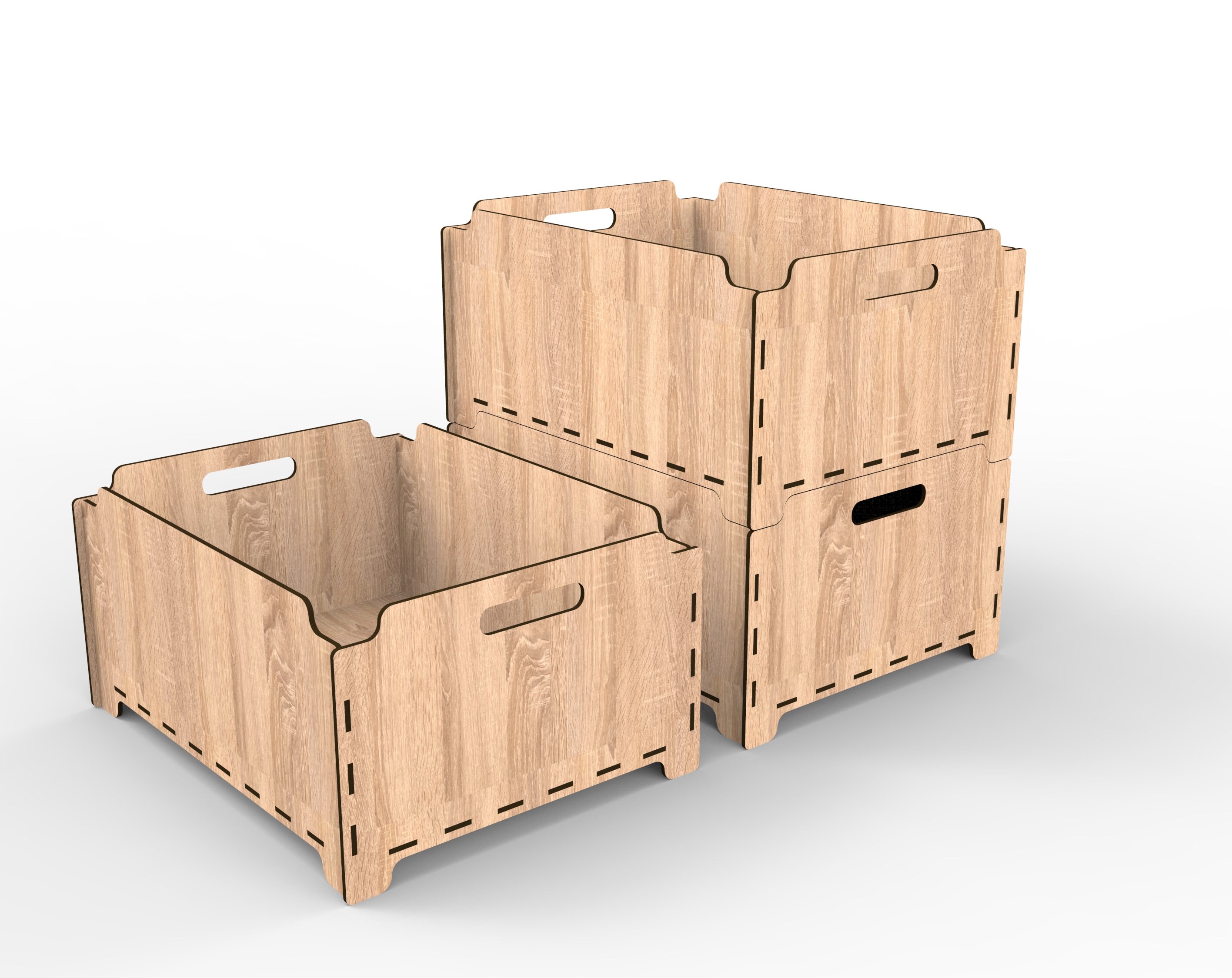 Storage Box Laser Cutting Svg Files 3 Different Sized - Etsy