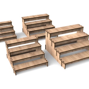 Laser Cut Display Stand Svg Files, 4 Different Size, Retail Display ...