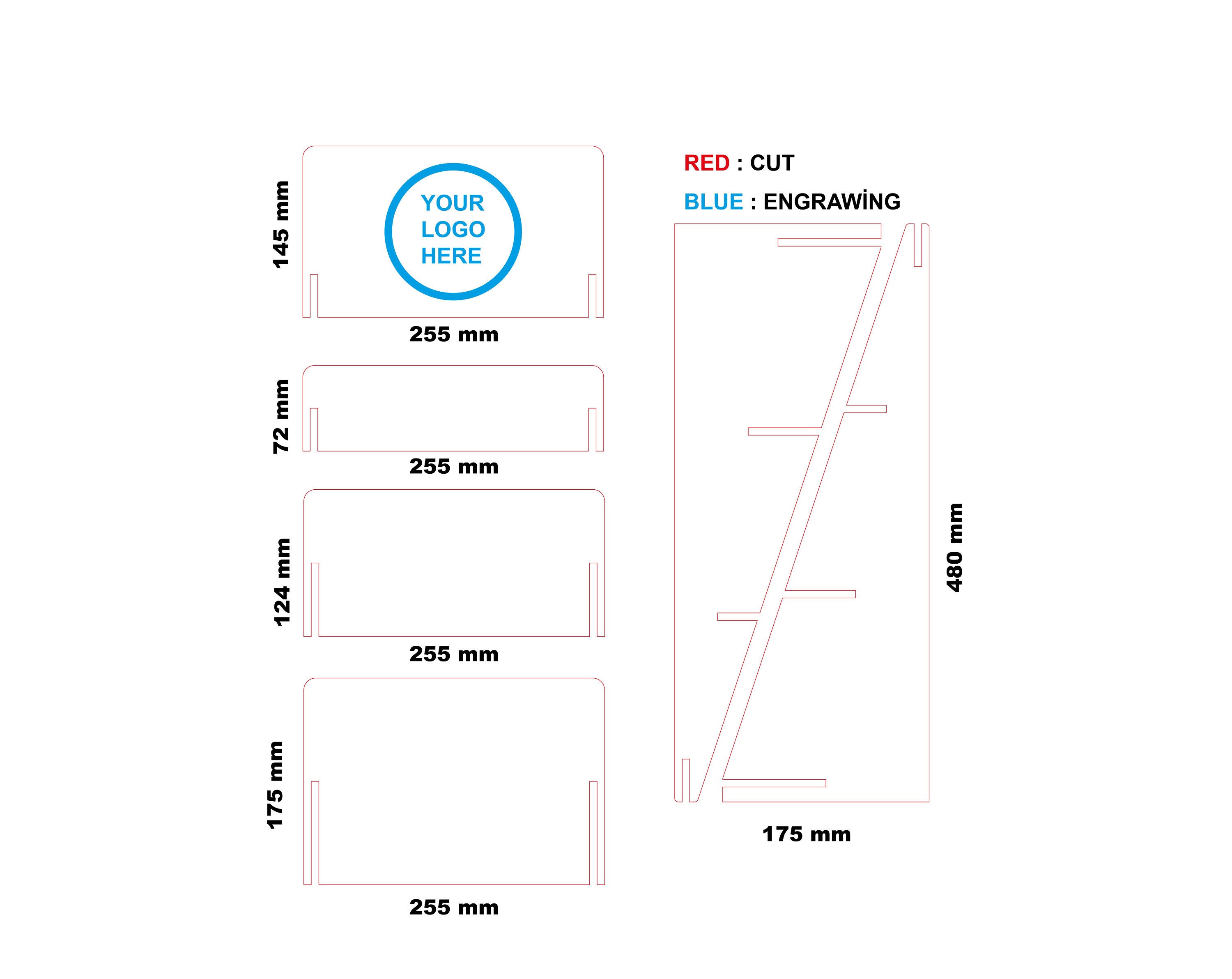 Laser Cut Display Stand Svg Files3 Shelves Display Stand Svg - Etsy