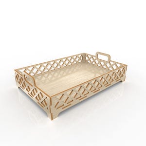 Elegant Geometric Wooden Serving Tray, Laser Cut SVG Files for DIY Home ...