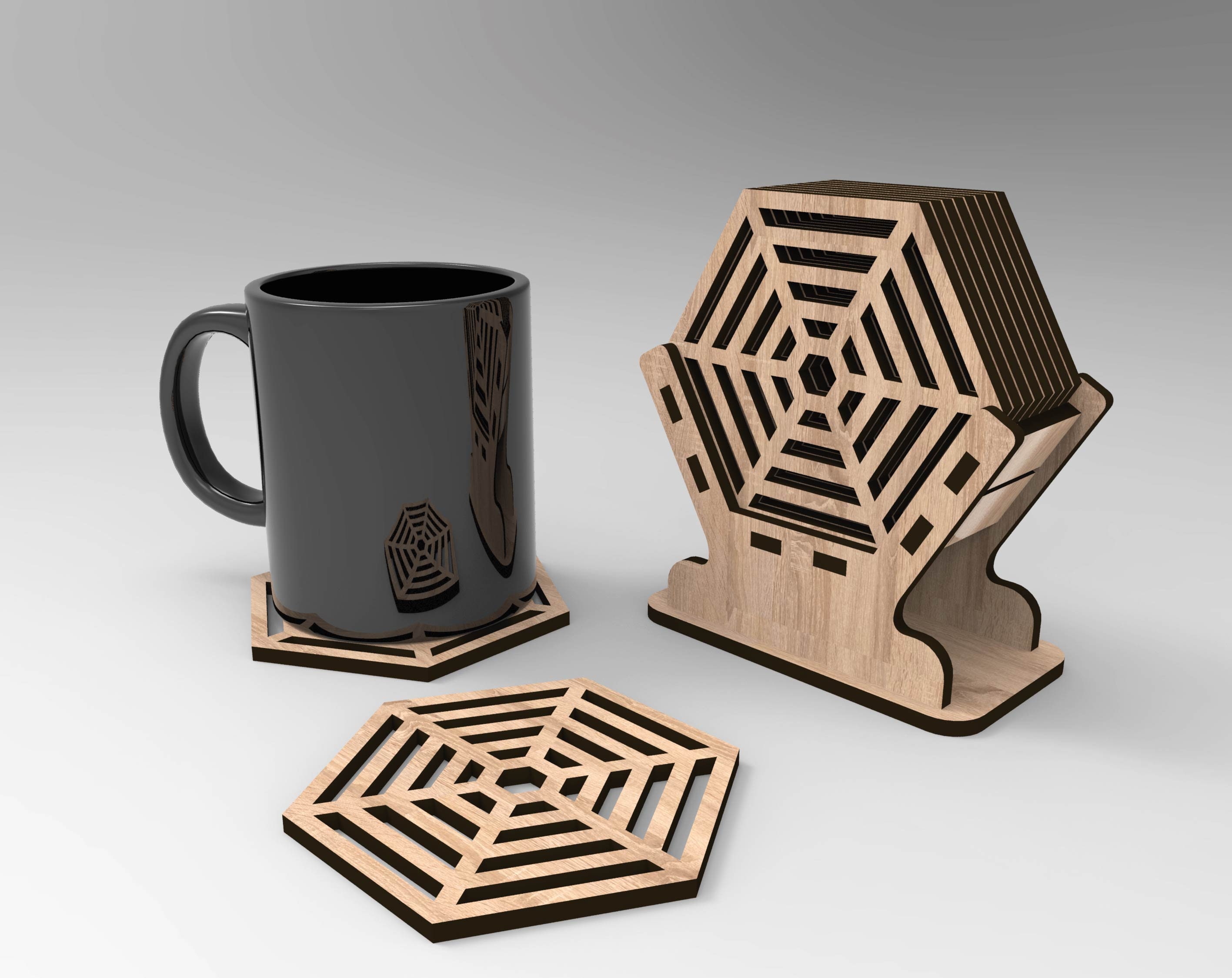 Laser Cut Boxed Coasters Svg Files Modern Designs in SVG - Etsy