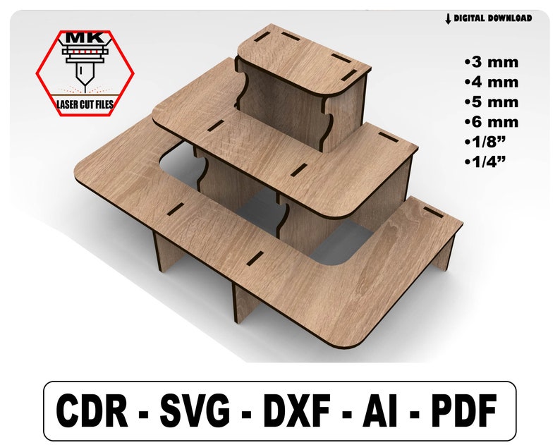 Laser Cut Display Stand Svg Files 3 Shelf Retail Stand Files - Etsy UK