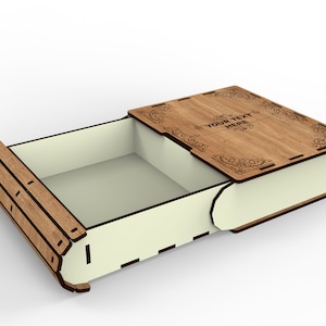 Book Shaped Wooden Storage Box Laser Cut SVG Files, Book Lovers and ...