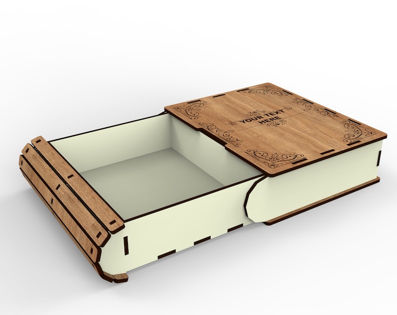 Book Shaped Wooden Storage Box Laser Cut SVG Files, Book Lovers and ...