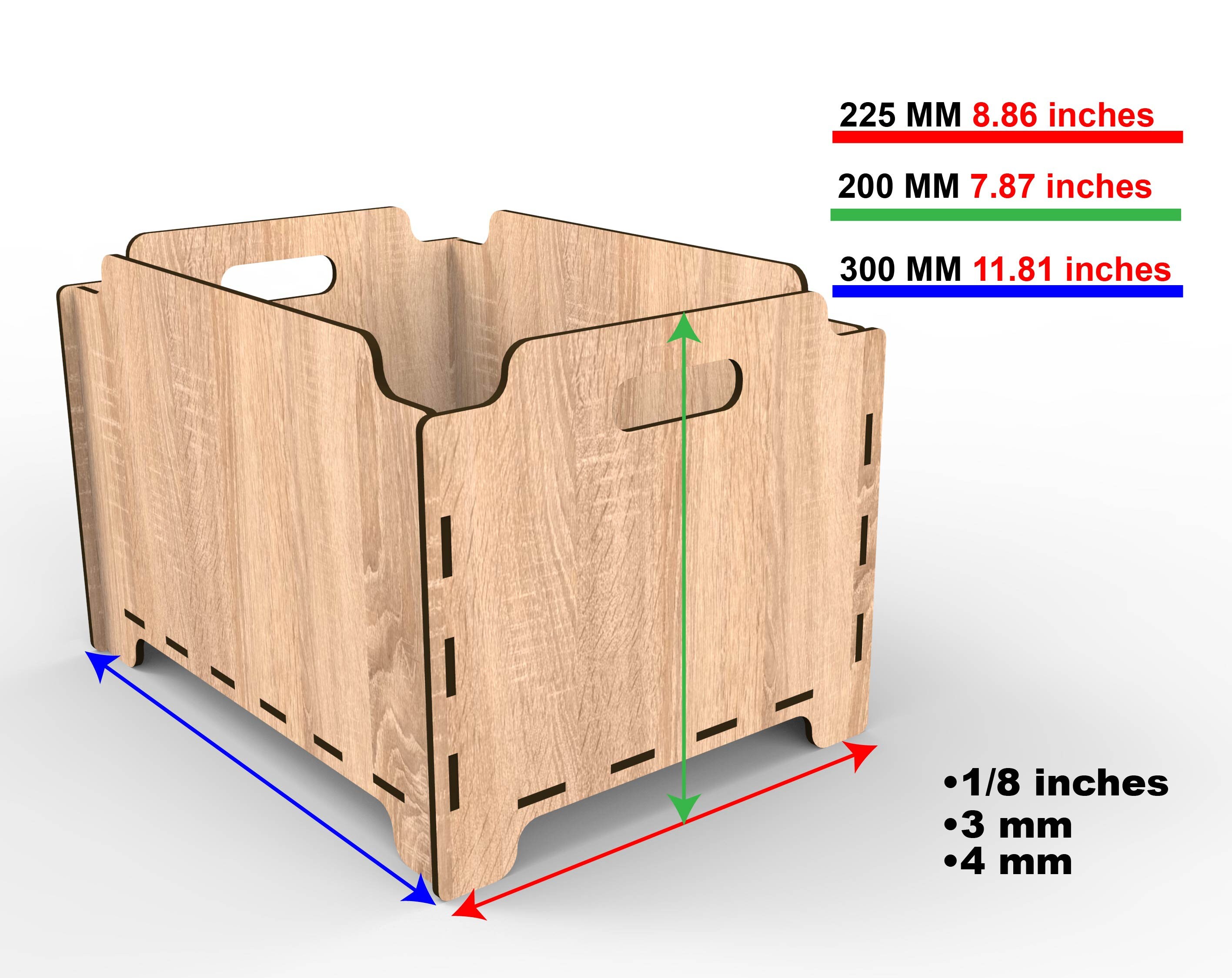 Storage Box Laser Cutting Svg Files 3 Different Sized - Etsy