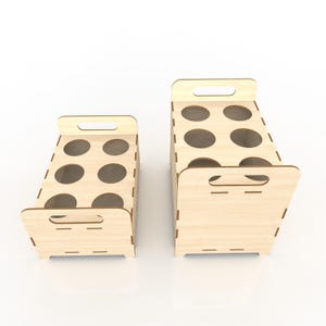 Versatile Wooden Cup Carrier Laser Cut SVG Files, DIY Beverage ...