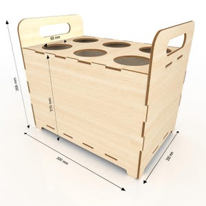 Versatile Wooden Cup Carrier Laser Cut SVG Files, DIY Beverage ...