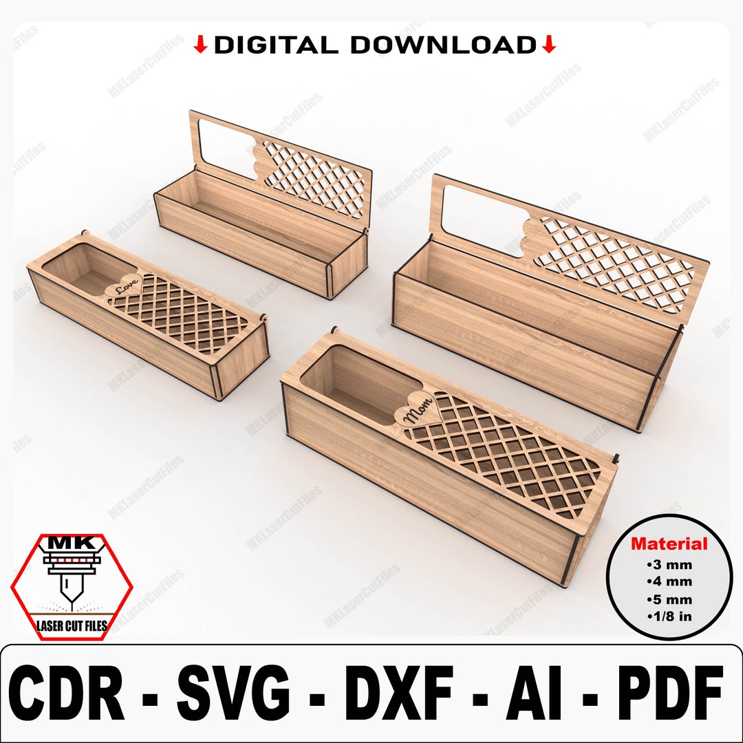 Flower & Rose Box - Gift for Mother - Laser Cut Svg Files - Vector ...