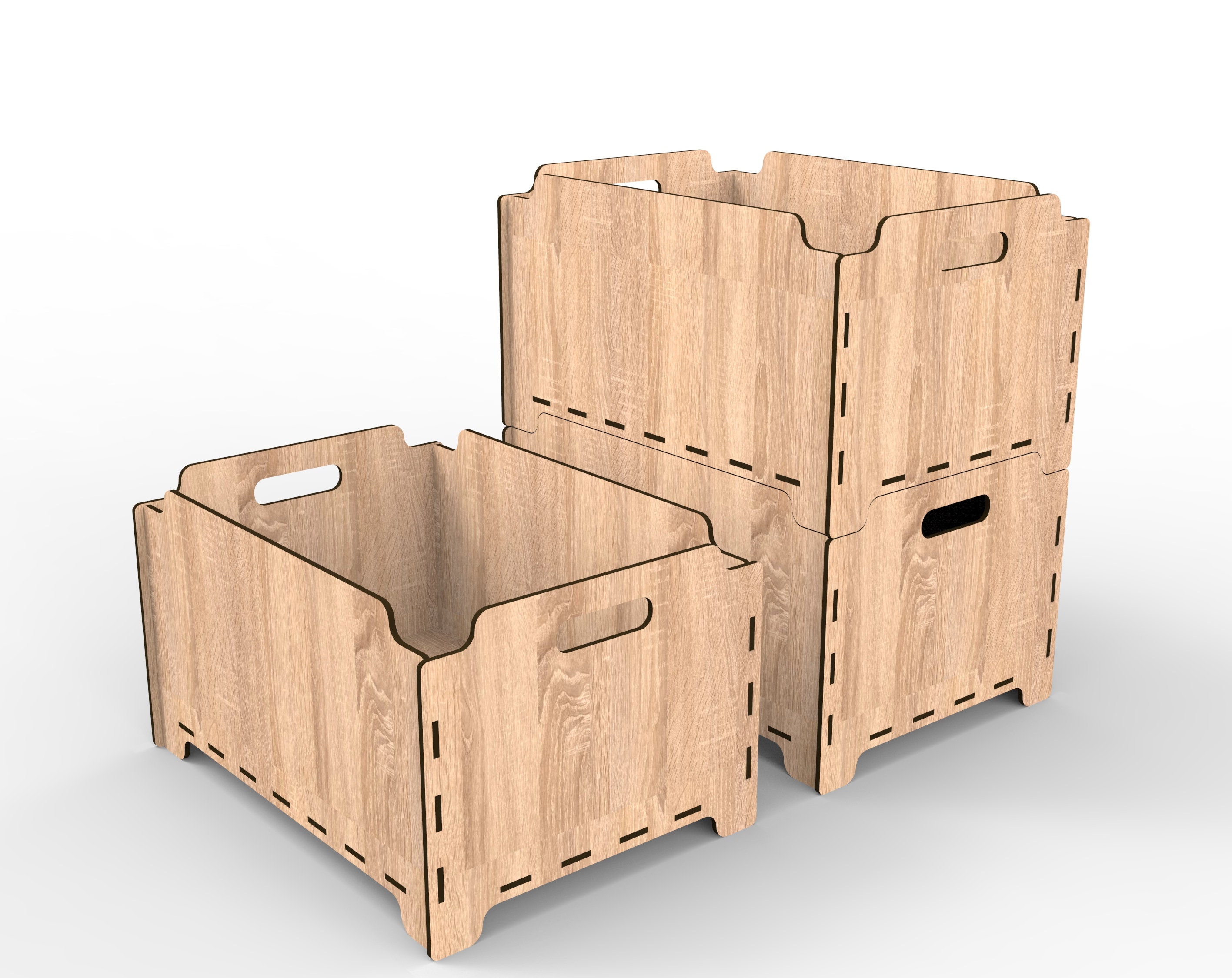 Storage Box Laser Cutting Svg Files 3 Different Sized - Etsy