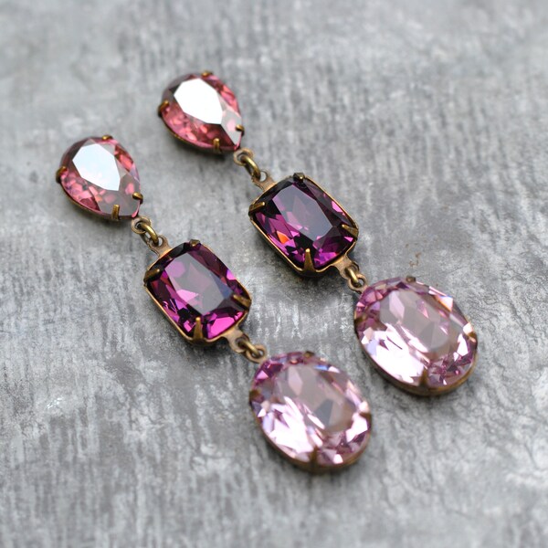 Rhinestone Earrings - Etsy