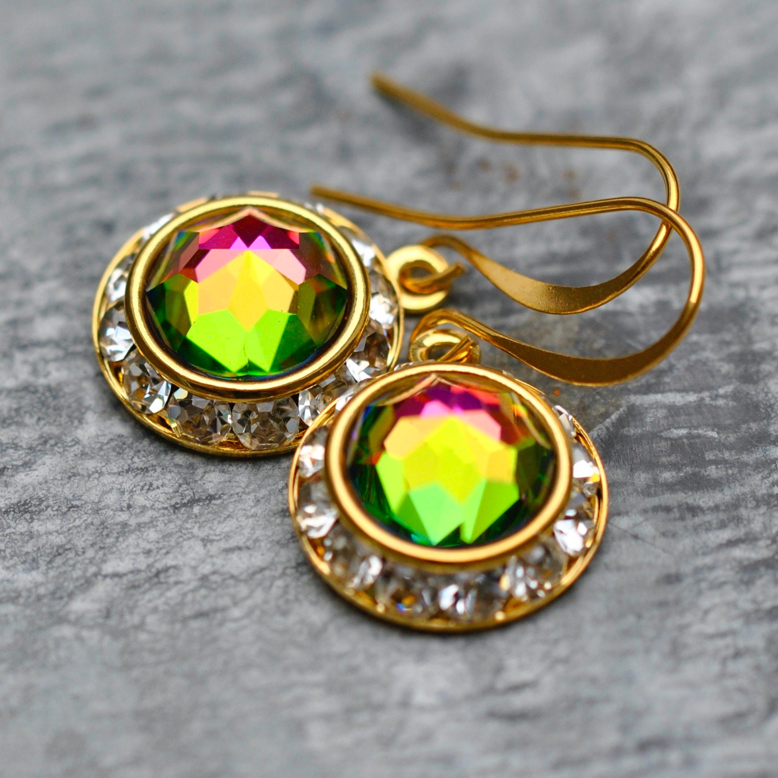 Watermelon Rainbow Jewel Tone Rainbow Made With Swarovski Crystal