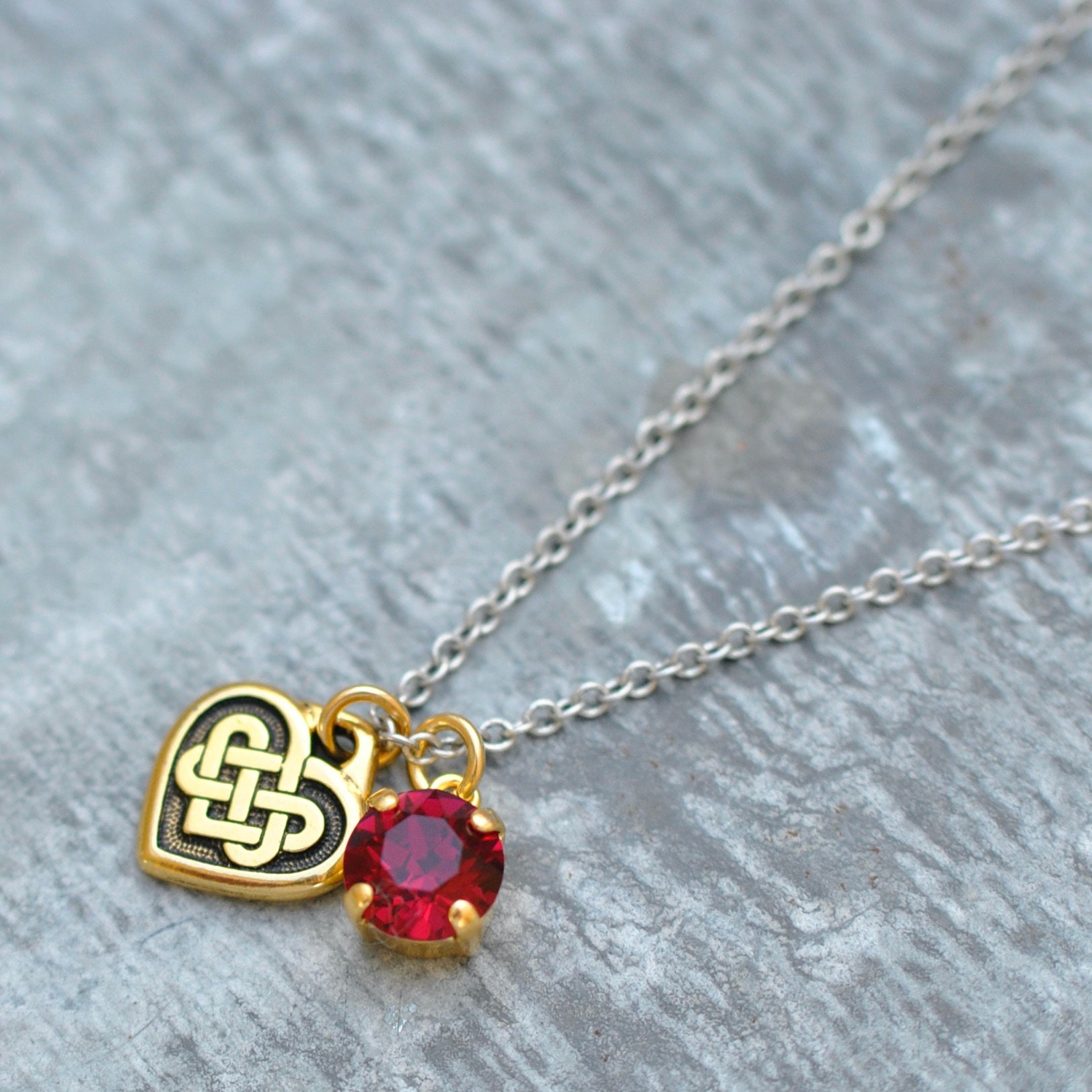 Celtic Knot, Gold Celtic Knot Necklace, Sailors Knot, Viking,red Heart ...