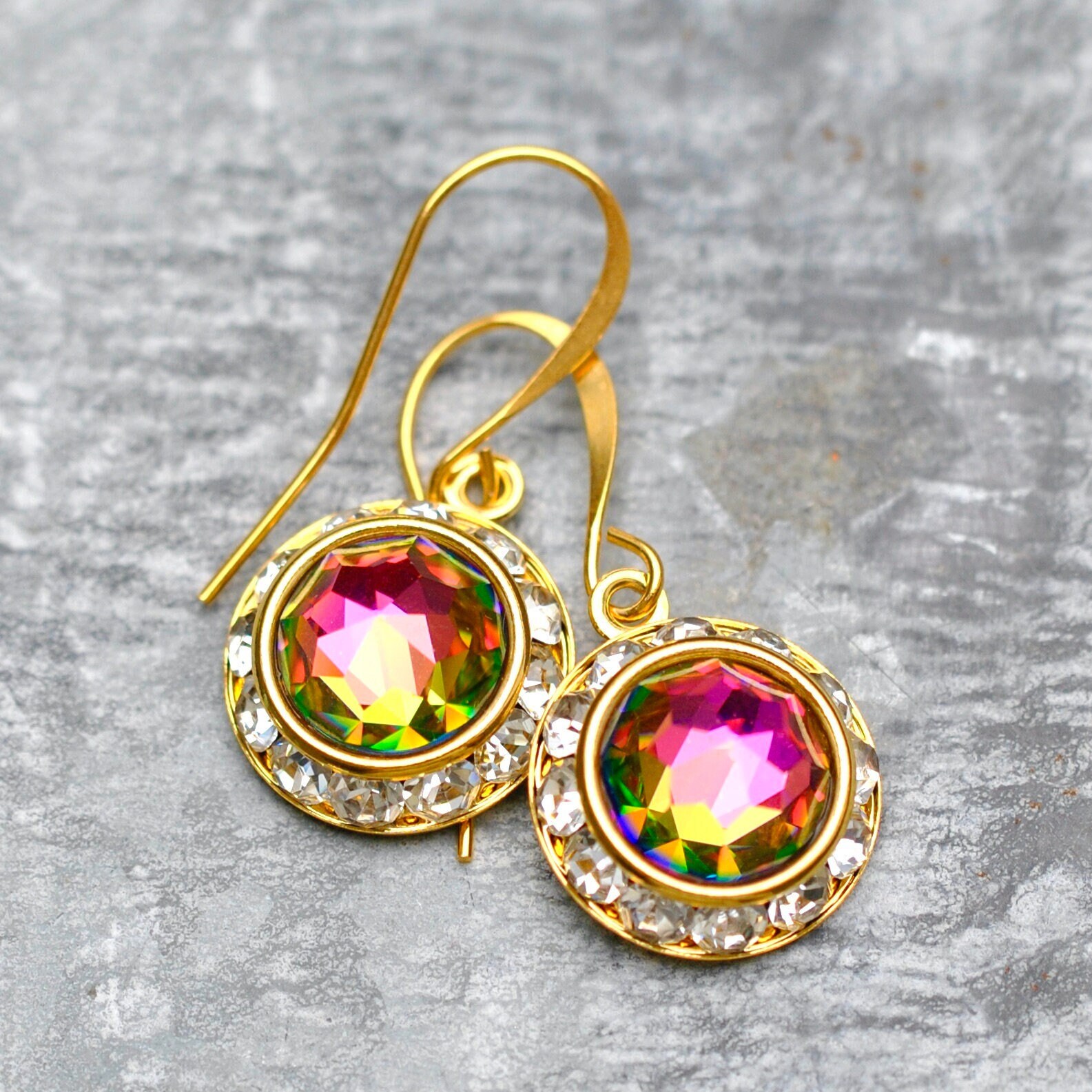 Watermelon Rainbow Jewel Tone Rainbow Made With Swarovski Crystal
