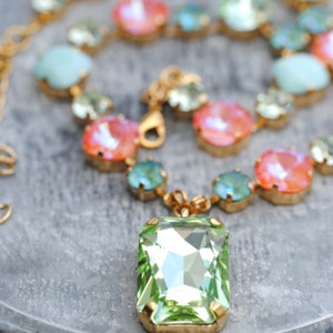 Celery,Orange Mint Kette,Kristall Kette,Collet Kette,Anna Wintour ...