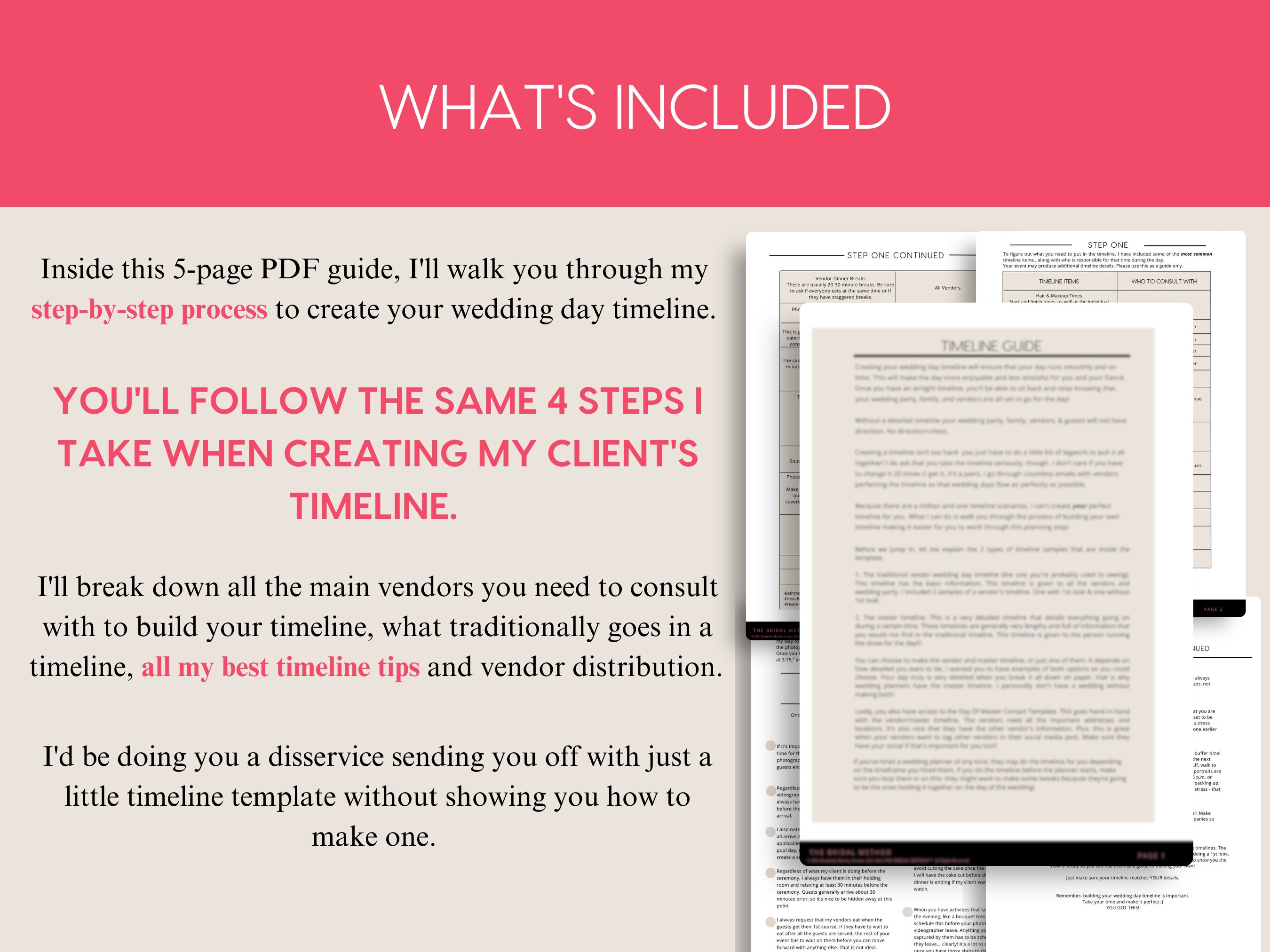 Wedding Timeline Template & Guide, Wedding Party Timeline, Master Timeline, Wedding Day Timeline ...