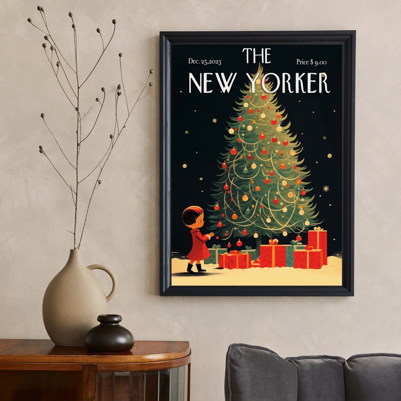 Christmas Magazine Cover Print, the New Yorker Poster, Retro Printable ...