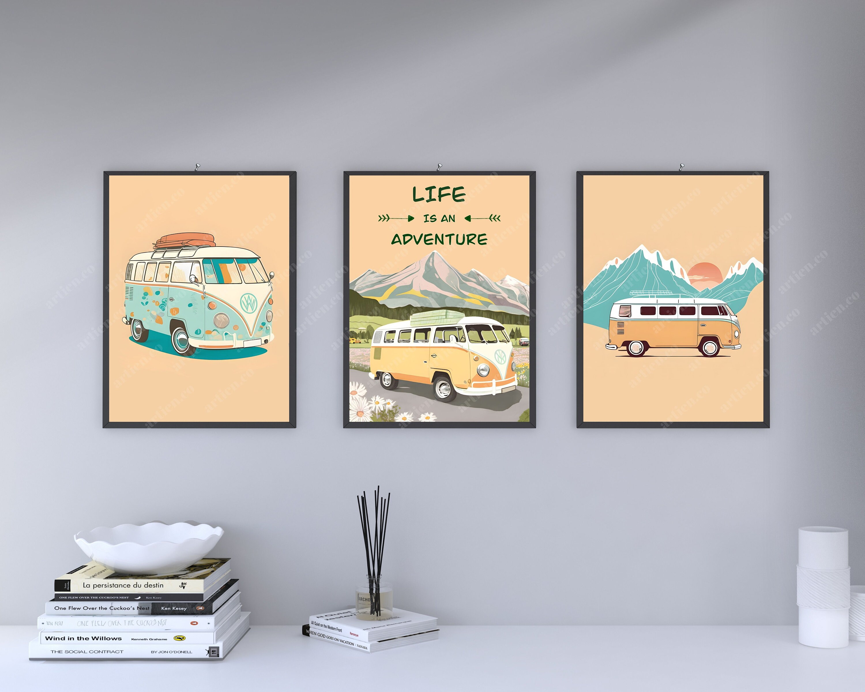Volkswagen Buses 2D Vehicles Drawing Digital Illustration - Etsy