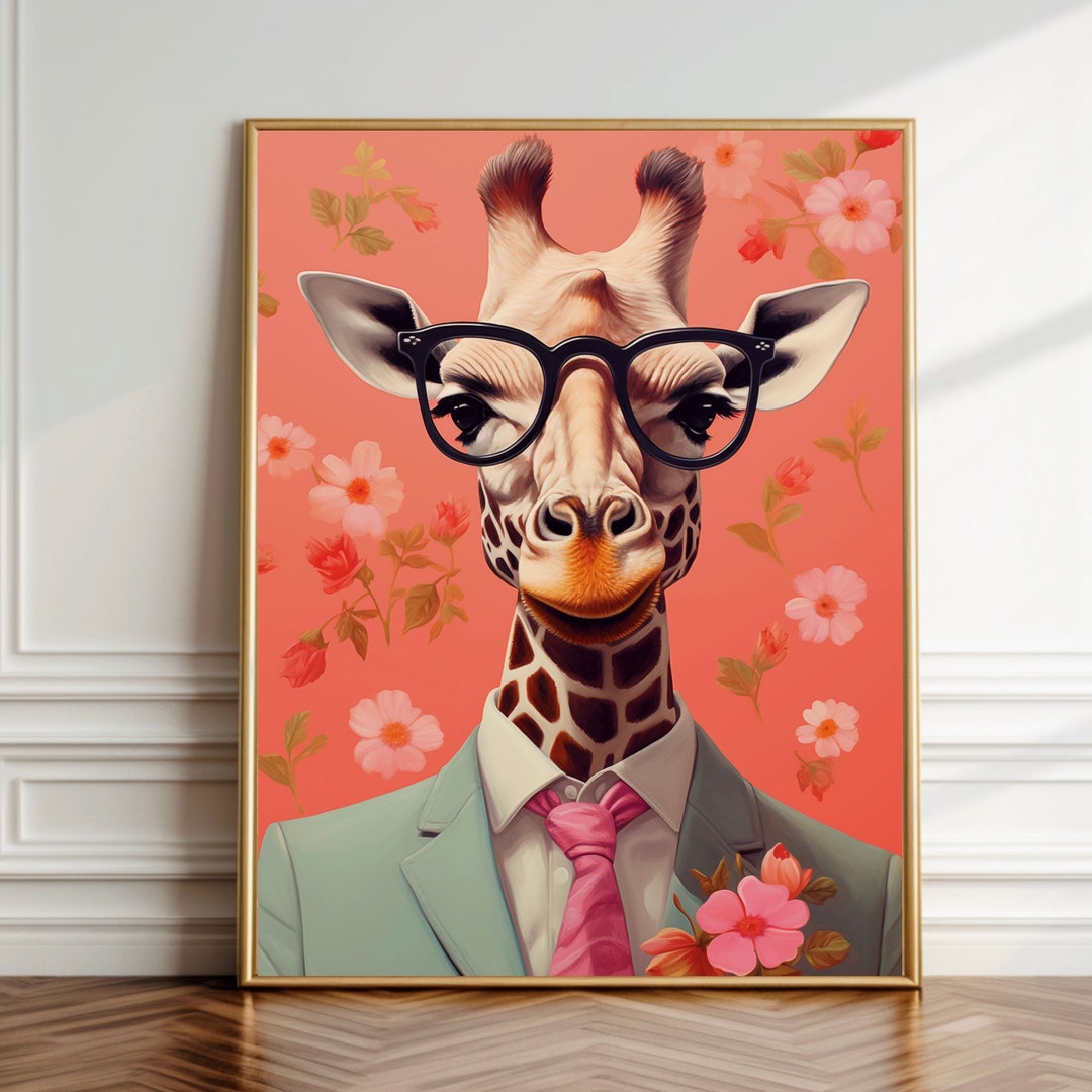 Printable Giraffe Wall Art, Animal Artwork, Trendy Wall Art ...