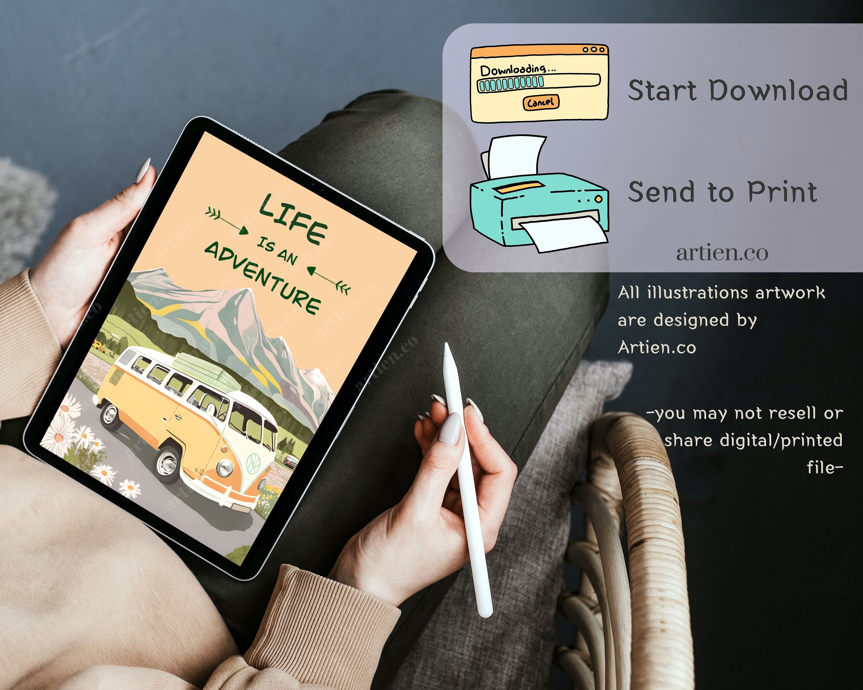 Volkswagen Buses 2D Vehicles Drawing Digital Illustration - Etsy