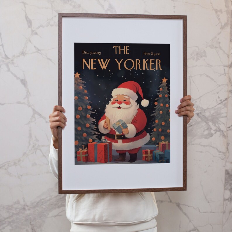 Santa Claus Magazine Poster, the New Yorker Print, Christmas New Yorker ...