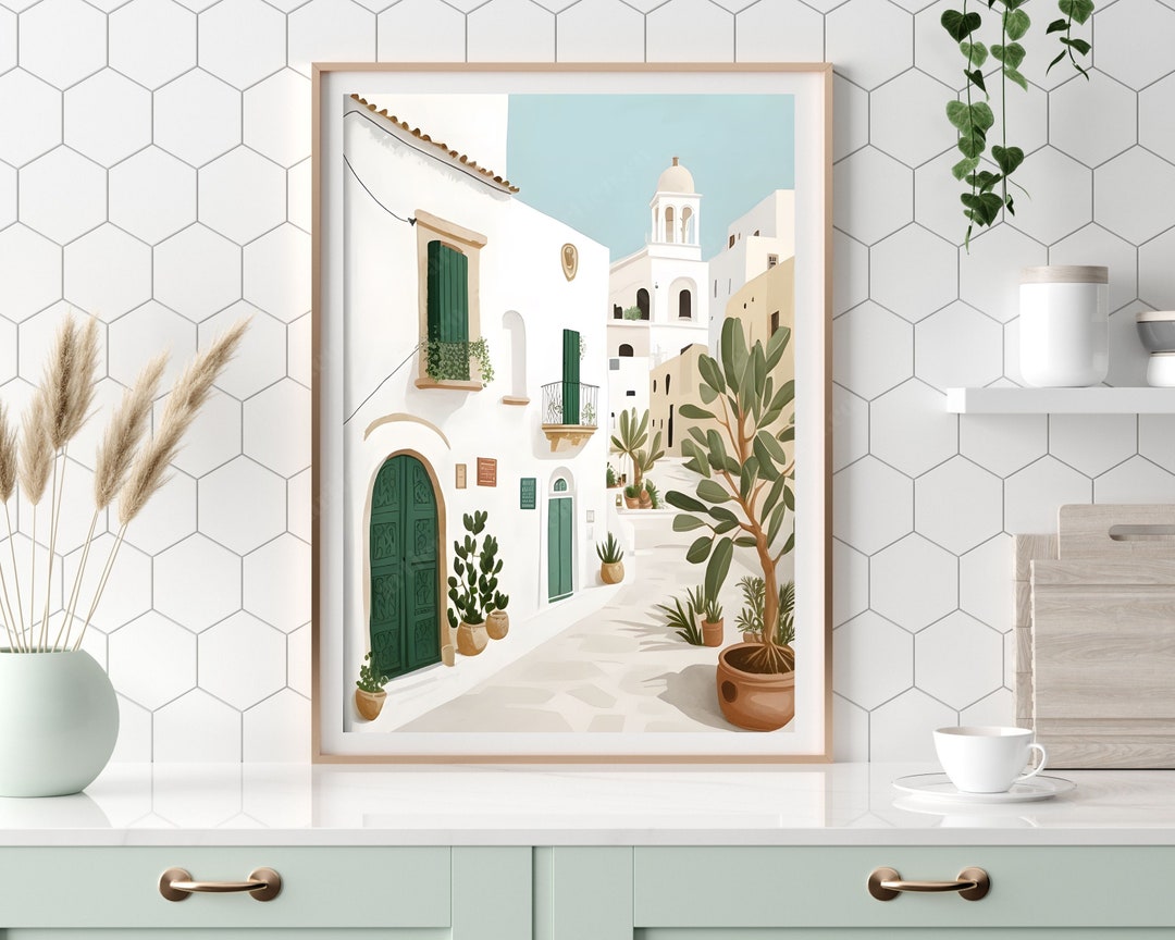 Puglia Italy Print, White and Green, Home Decor, Wall Art, Office Decor ...