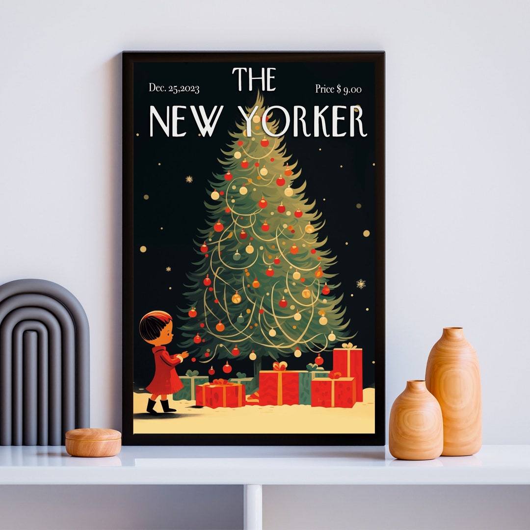 Christmas Magazine Cover Print, the New Yorker Poster, Retro Printable ...