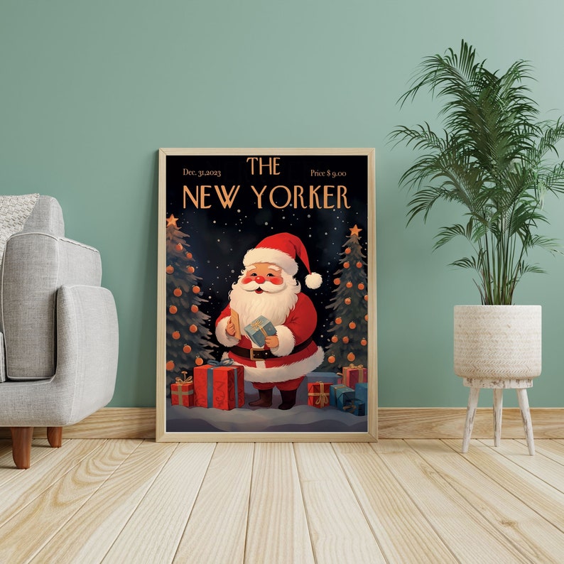 Santa Claus Magazine Poster, the New Yorker Print, Christmas New Yorker ...