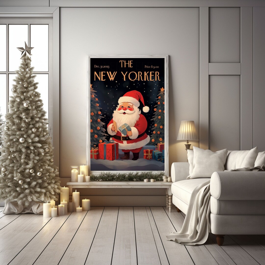 Santa Claus Magazine Poster, the New Yorker Print, Christmas New Yorker ...
