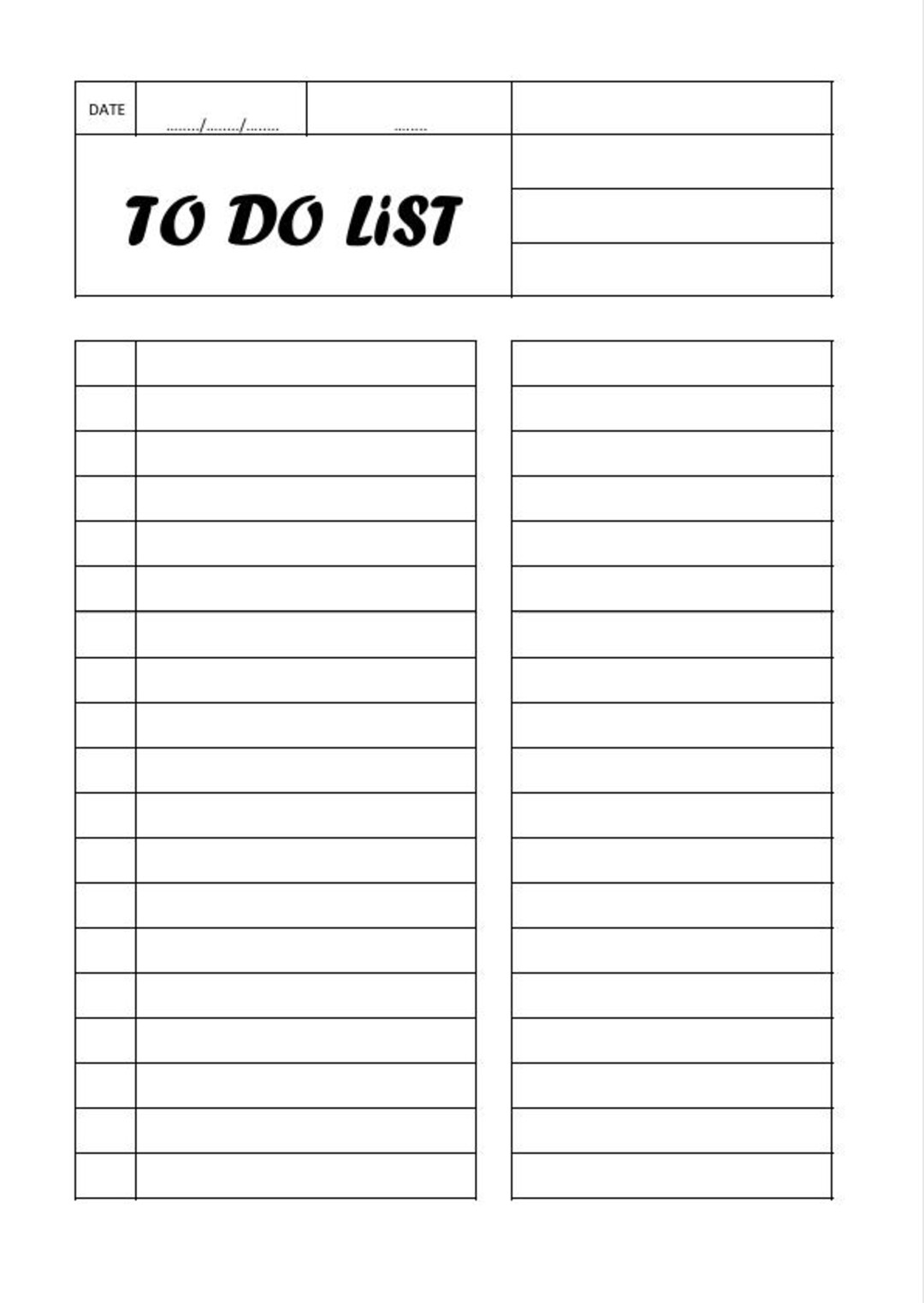 Planner Templates, to Do List, Minimal, Simple. - Etsy