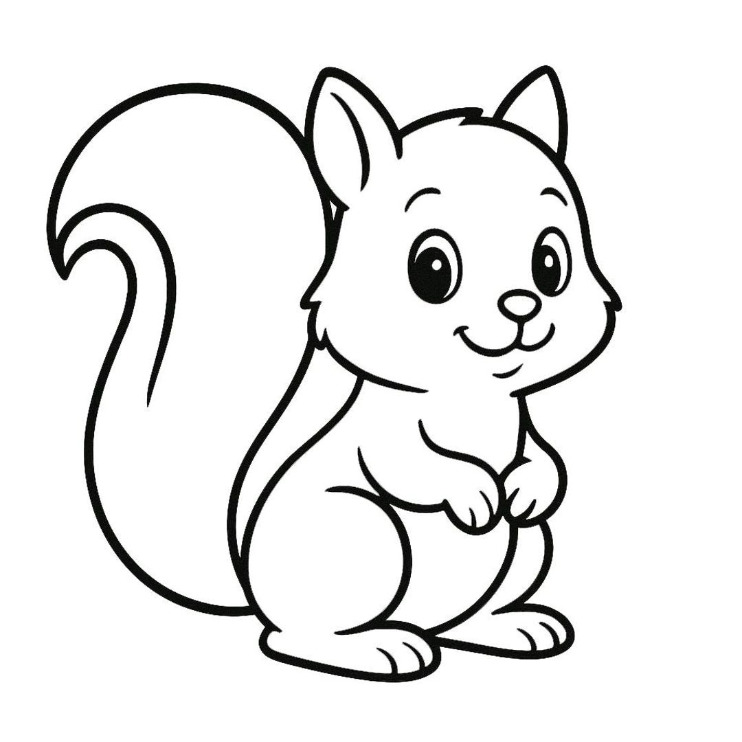 Cute Squirrel Coloring Pages for Kids - Etsy