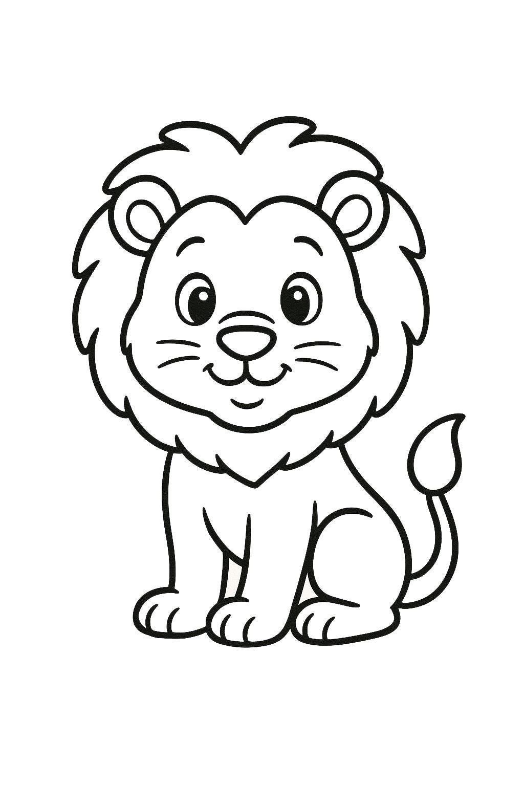 Cute Lion Coloring Pages for Kids - Etsy