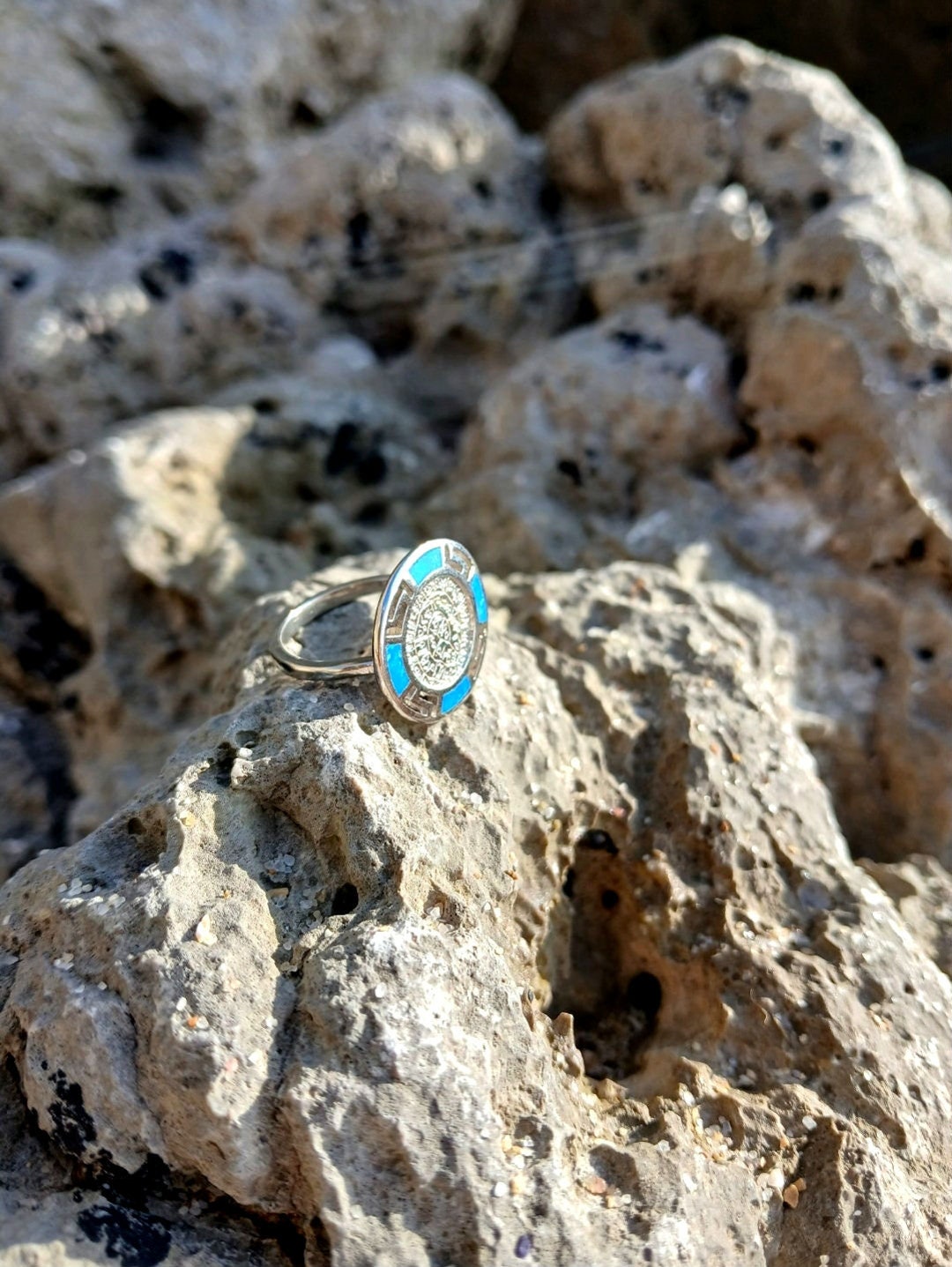 Greek Style Ring With Blue Opal, Bague De Style Grec Avec Opale Bleue ...